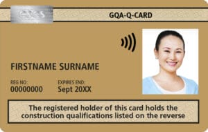 Gold CSCS Q-Card – GQA